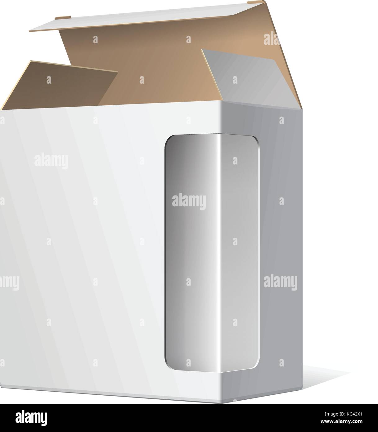 Light Realistic Open Package Cardboard Box with a transparent plastic ...