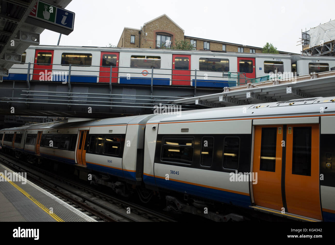 Whitechapel Overground and Underground station in 2014 during Crossrail ...