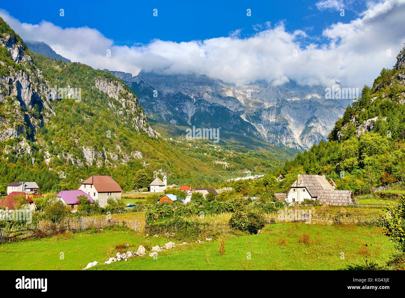 Theth Valley National Park, Shkoder, The Balkans, Albania Stock Photo ...