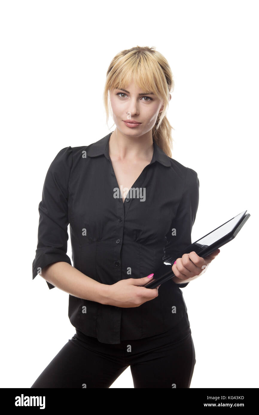 Woman standing office Cut Out Stock Images & Pictures - Alamy