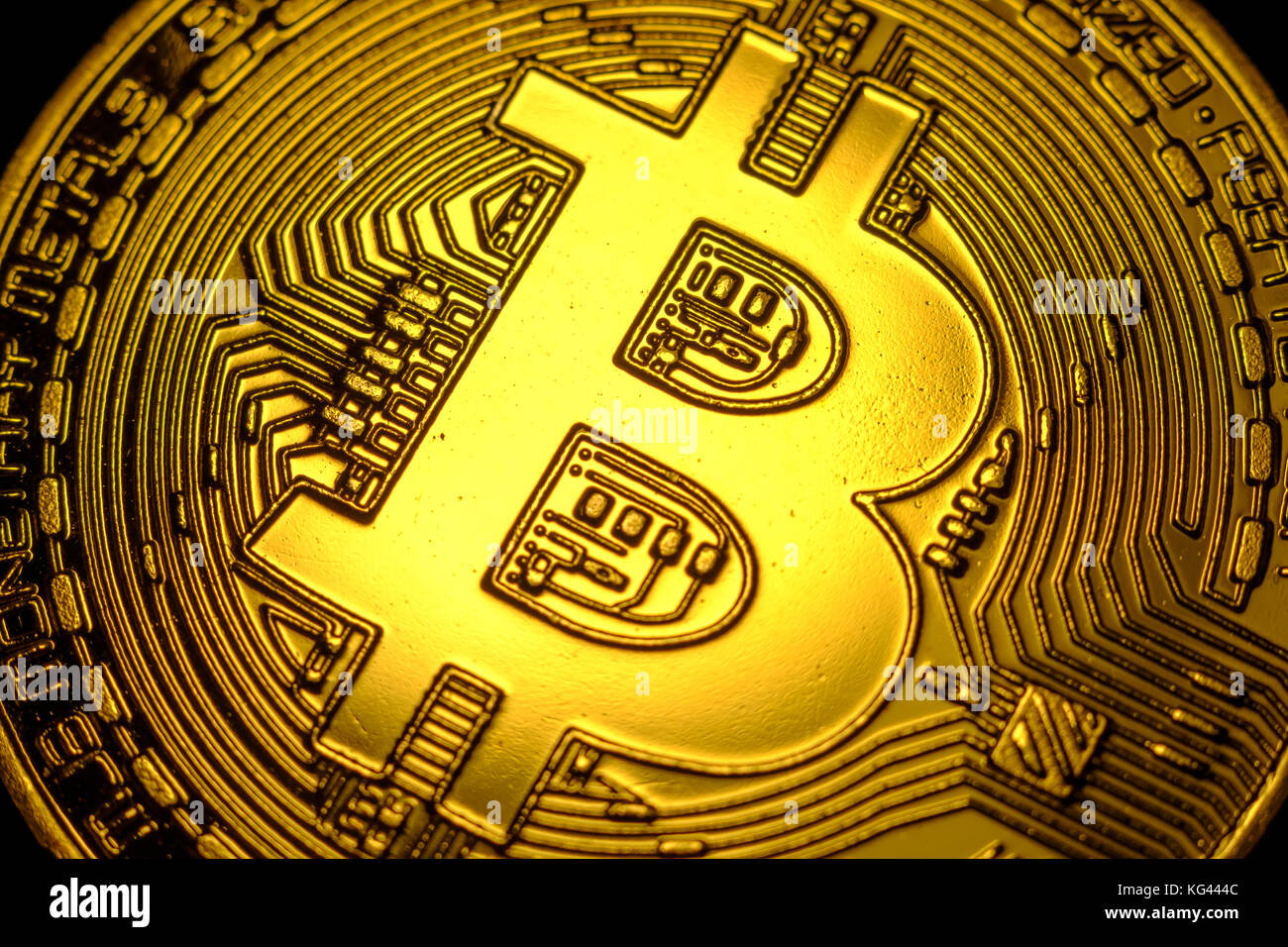 Bitcoin macro symbol sign close-up Stock Photo - Alamy