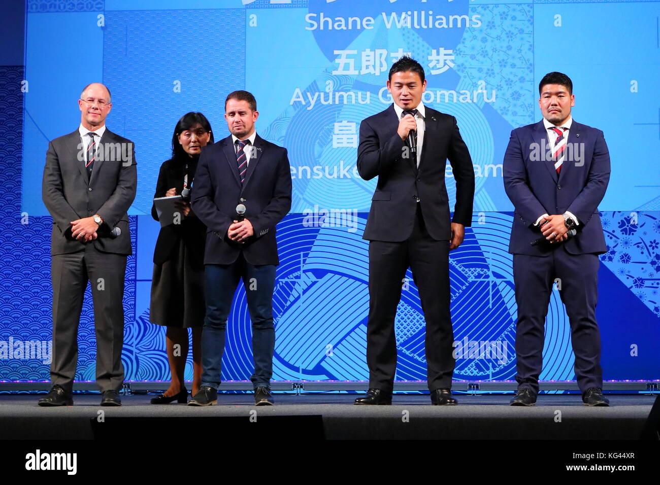 Tokyo, Japan. 2nd Nov, 2017. (L-R) Ian Williams, Shane Williams, Ayumu ...