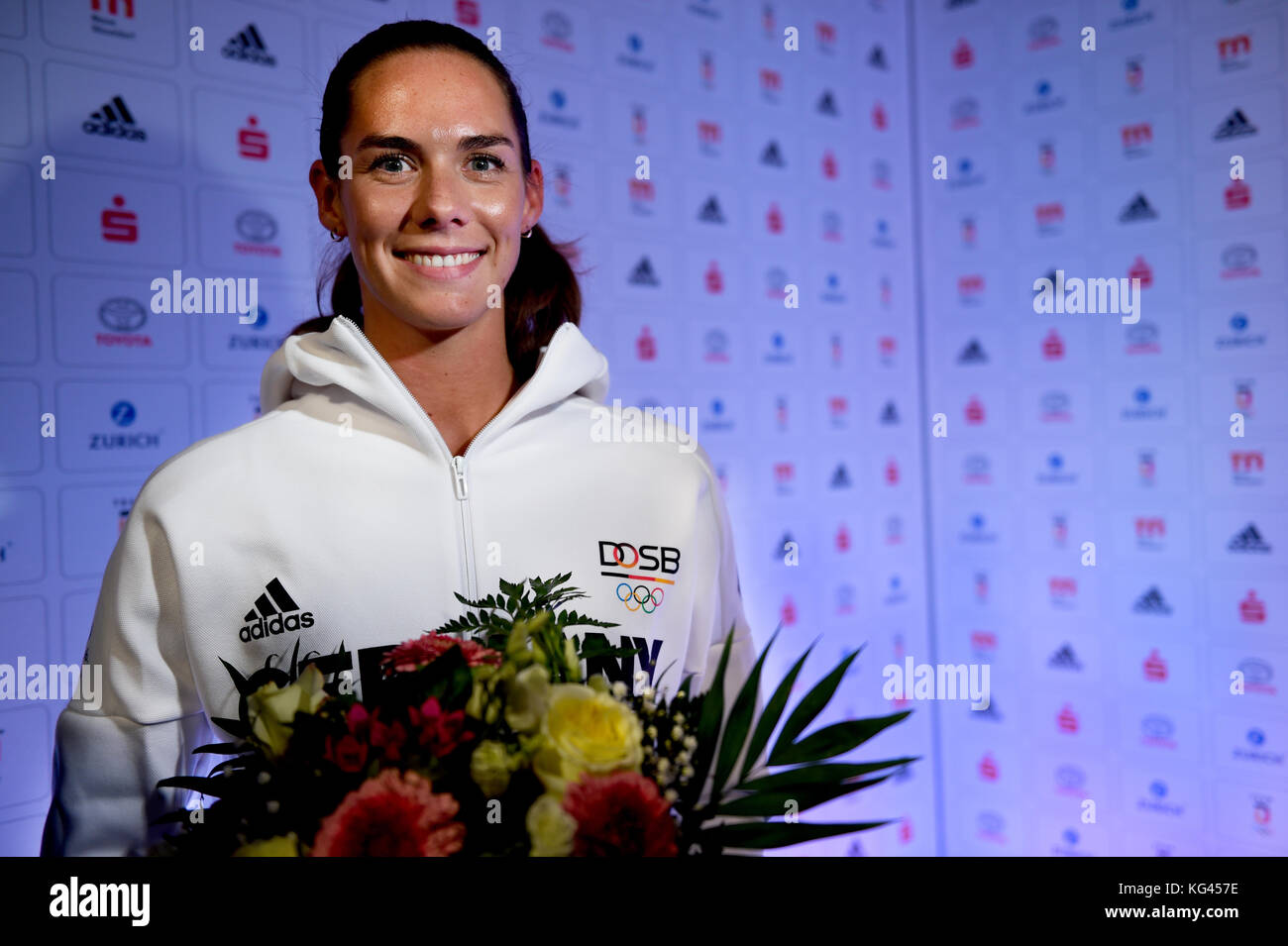 Kira Walkenhorst answers questions during the gear presentation for the ...