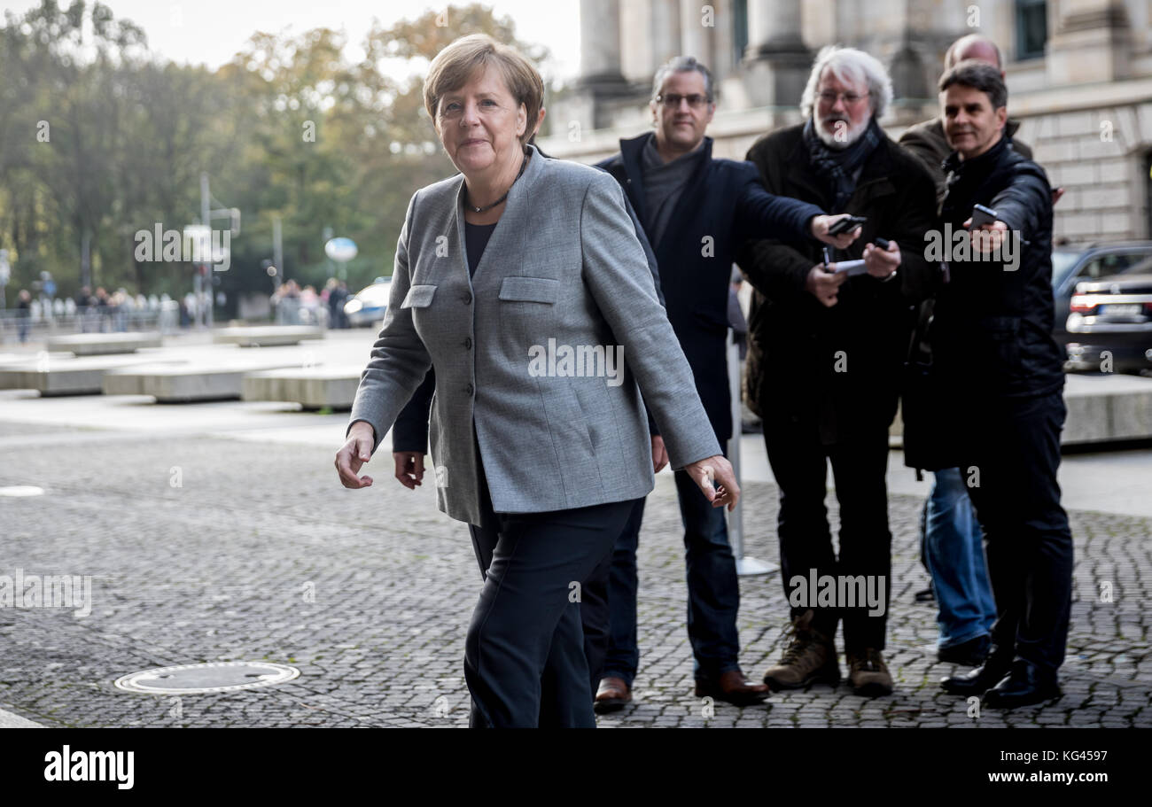 Berlin, Germany. 03rd Nov, 2017. German chancellor Angela Merkel can be ...