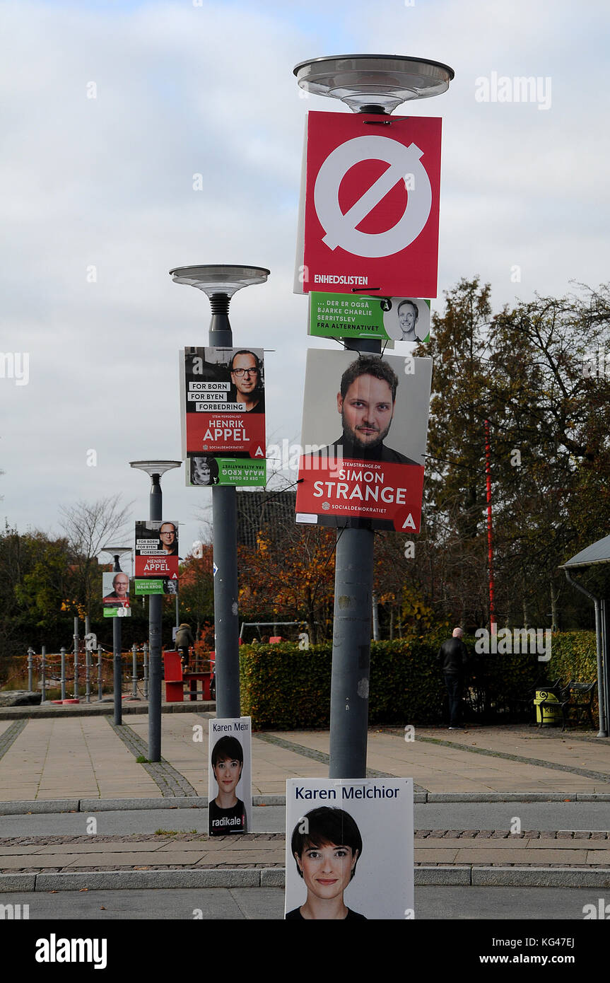 Copenhagen /Denmark - 02 November 2017. Elections posters from all ...