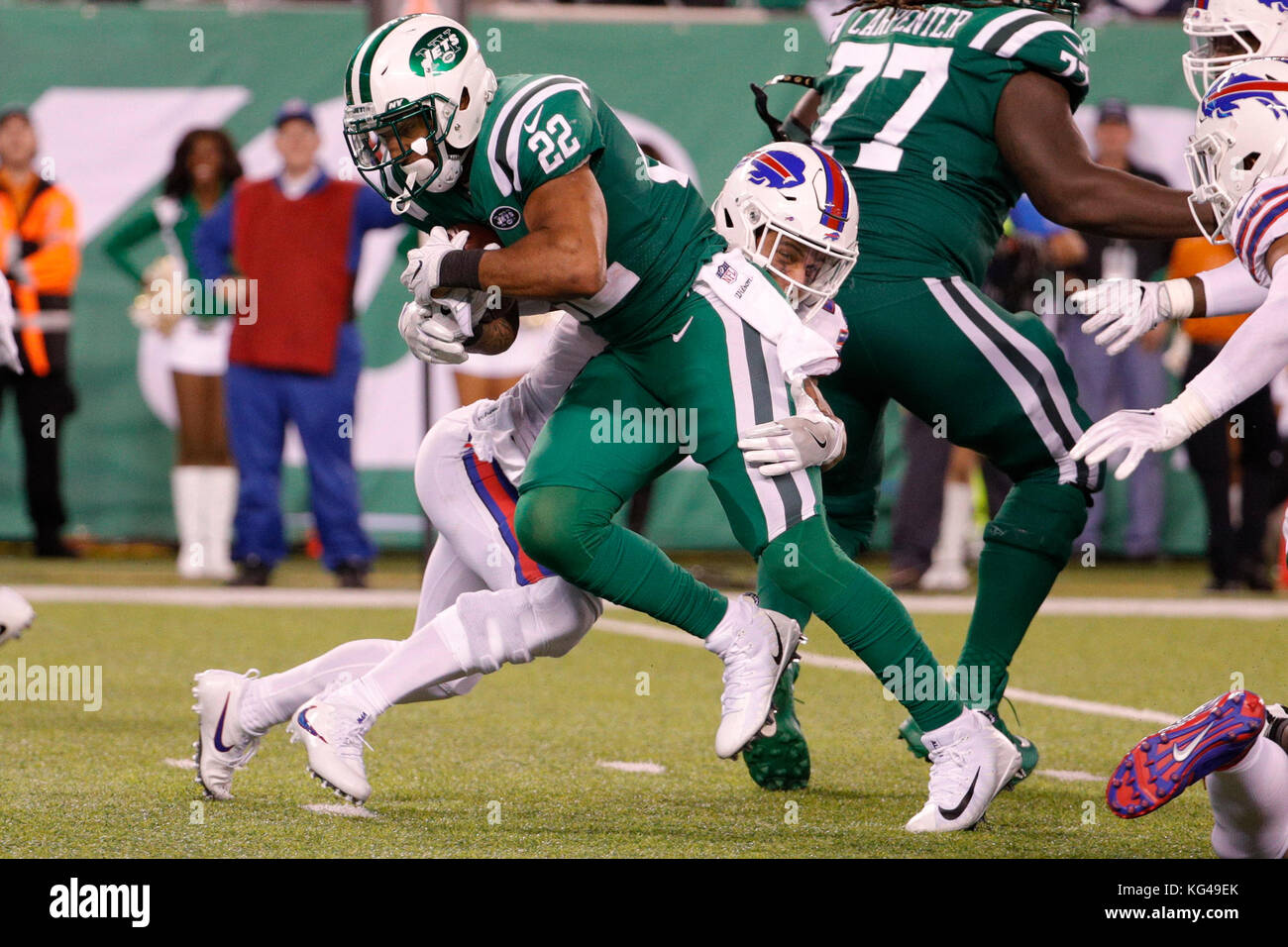 East Rutherford, New Jersey, USA. 2nd Nov, 2017. New York Jets running ...