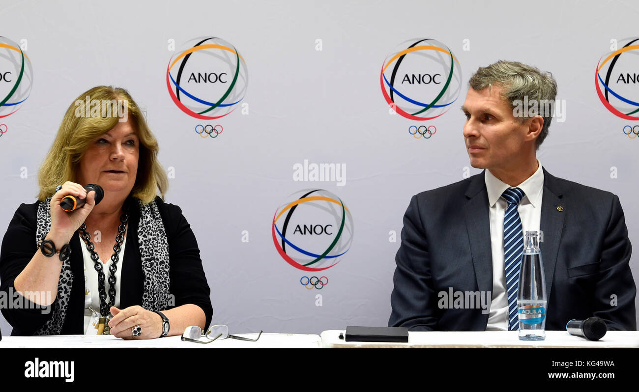 Gunilla Lindberg, ANOC Secretary General, left, and Jiri Kejval ...