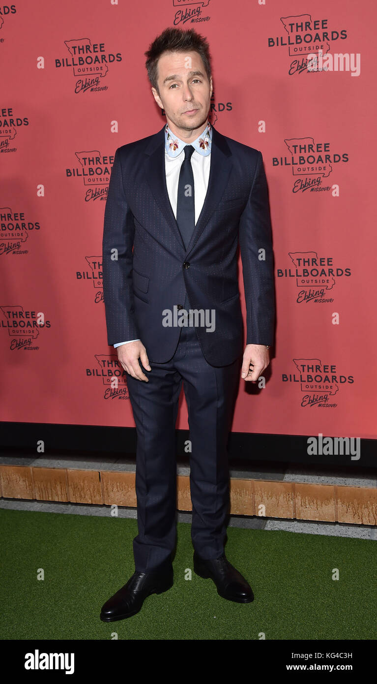 Hollywood, California, USA. 3rd Nov, 2017. Sam Rockwell arrives for the ...