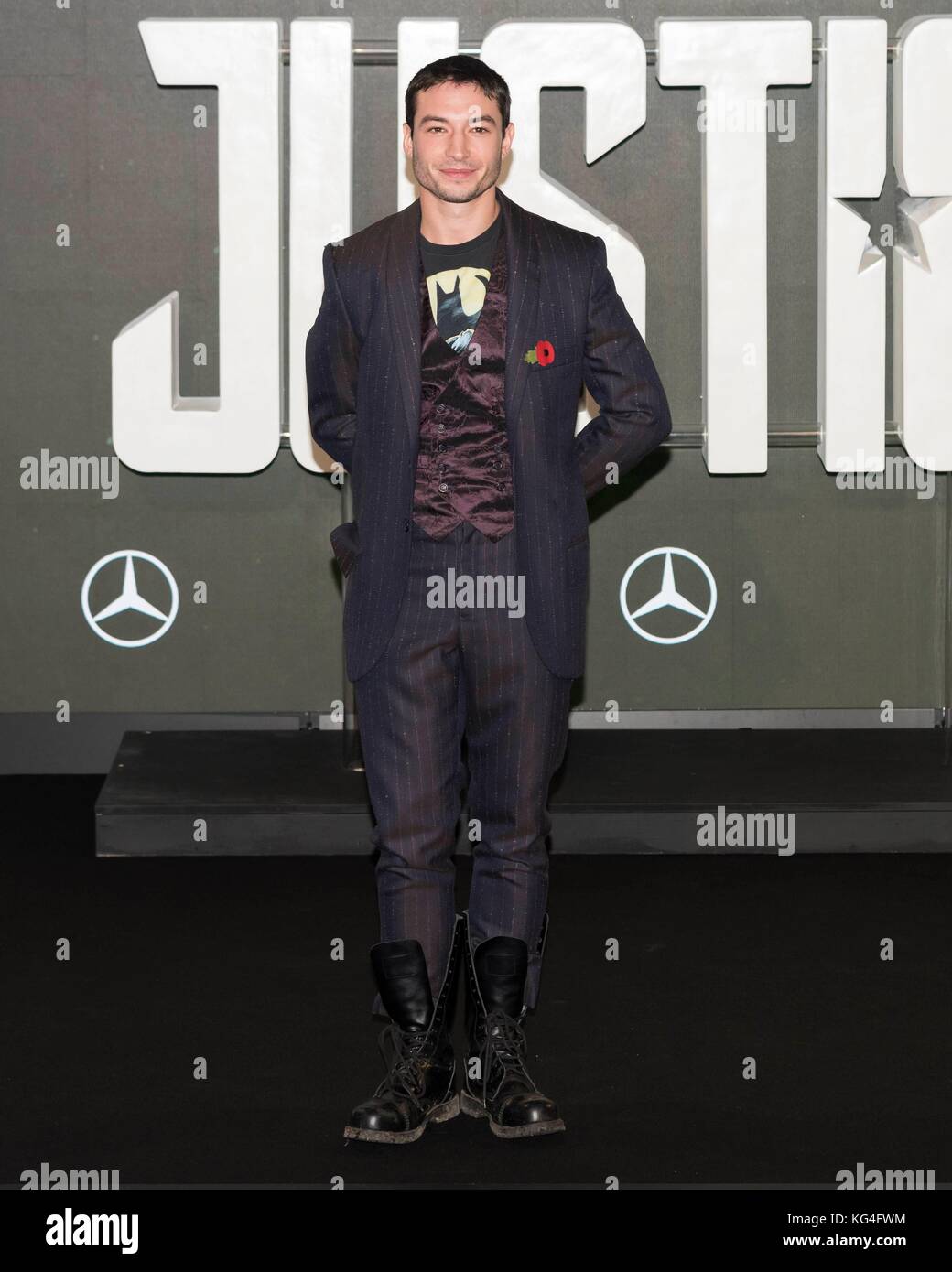 Ezra Miller attends photocall of JUSTICE LEAGUE. London, England, UK ...