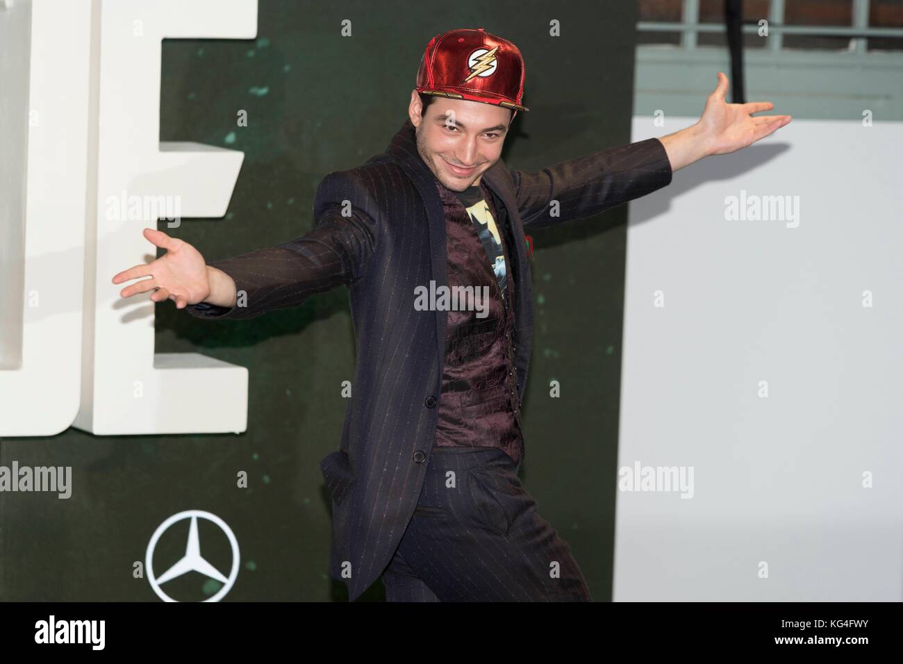 Ezra Miller attends photocall of JUSTICE LEAGUE. London, England, UK ...