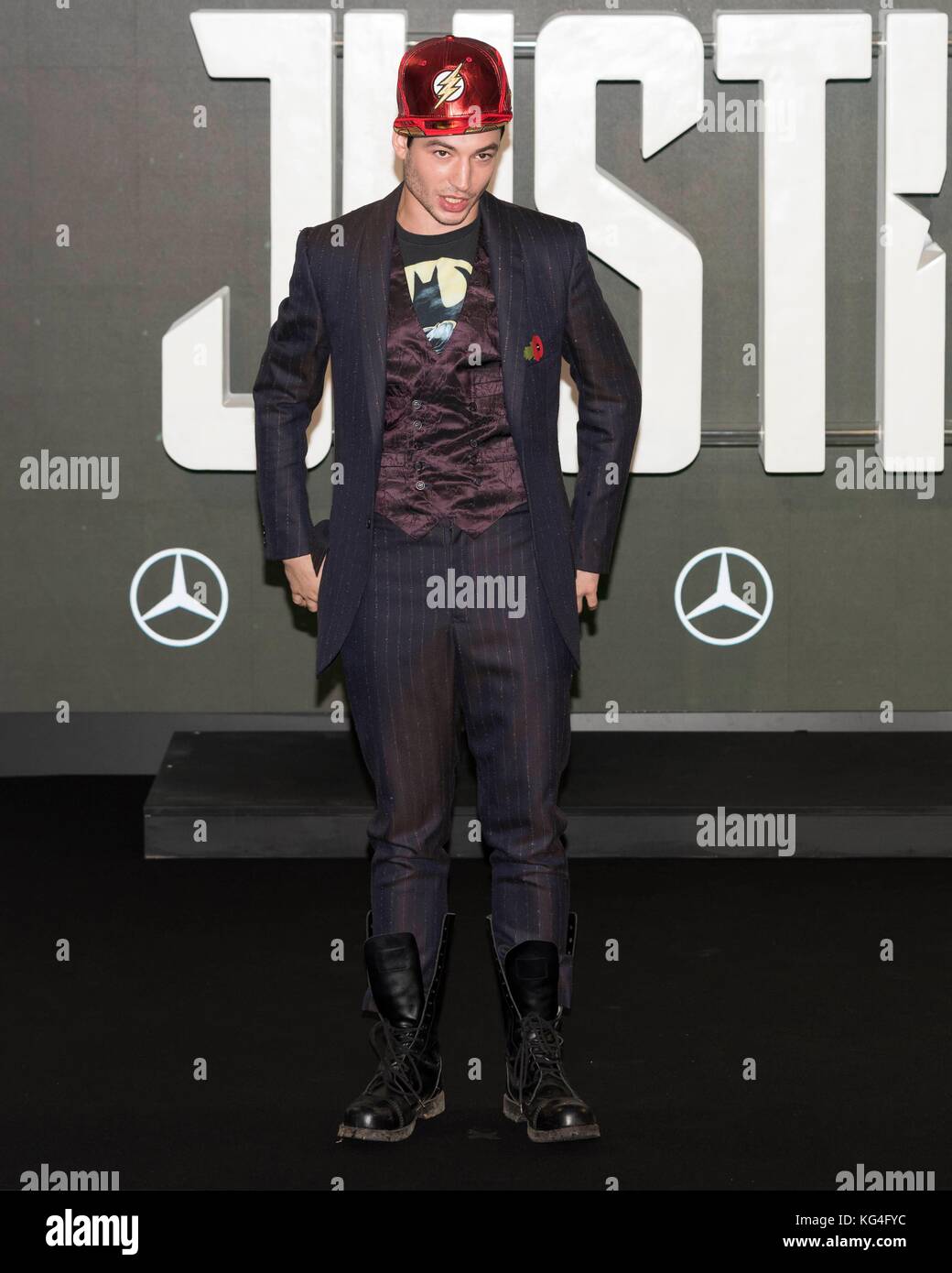 Ezra Miller attends photocall of JUSTICE LEAGUE. London, England, UK ...