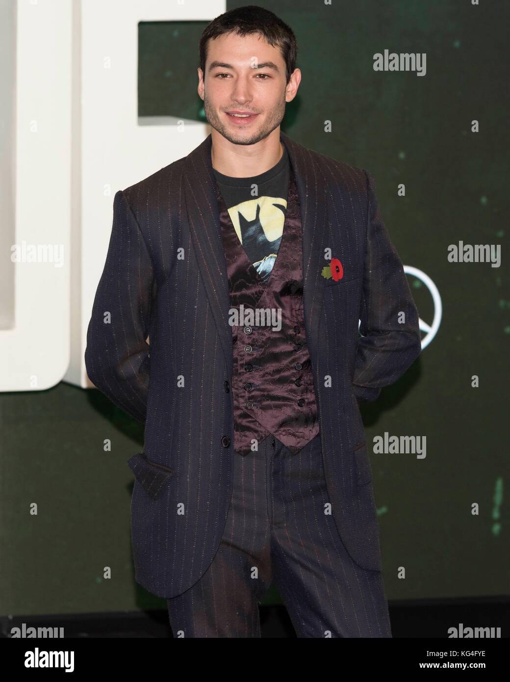 Ezra Miller attends photocall of JUSTICE LEAGUE. London, England, UK ...