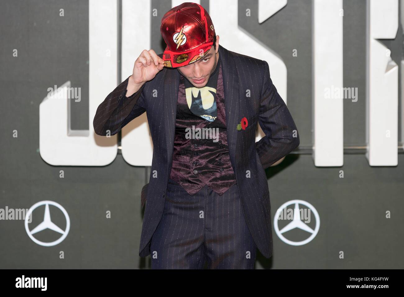 Ezra Miller attends photocall of JUSTICE LEAGUE. London, England, UK ...