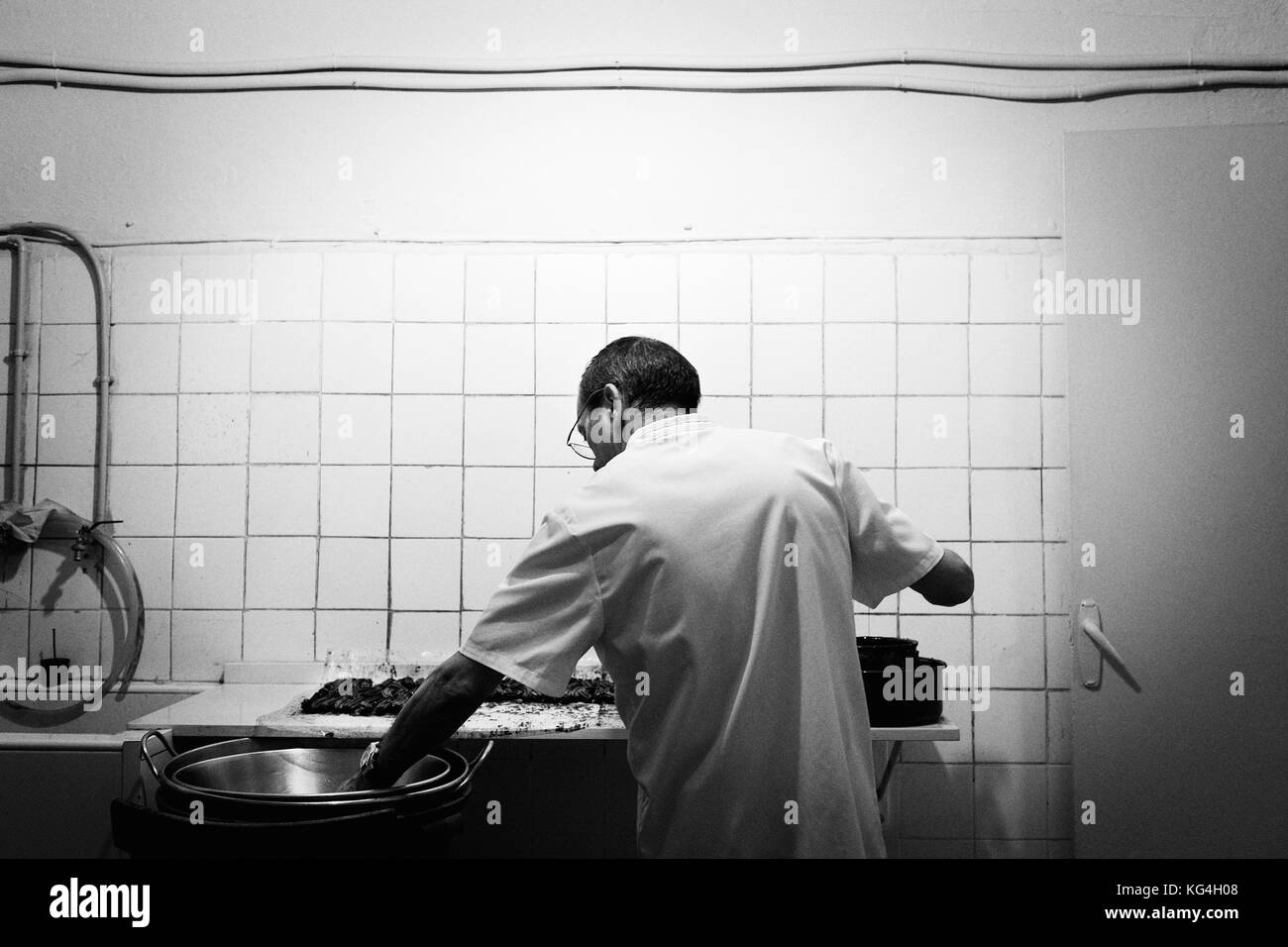 Worker clothes shop Black and White Stock Photos & Images - Alamy