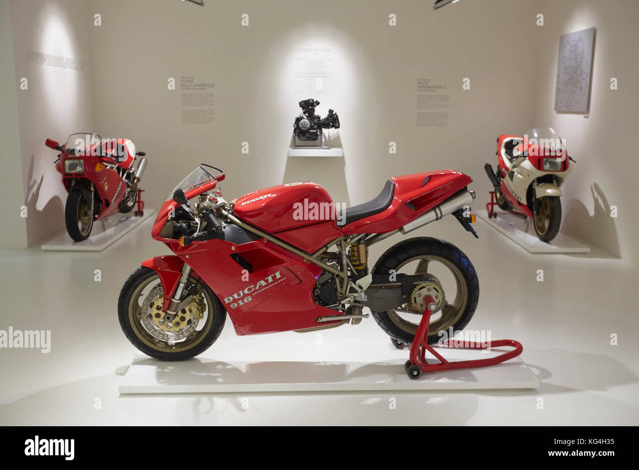 Motorcycles on display at the Ducati factory museum, Bologna, Italy ...