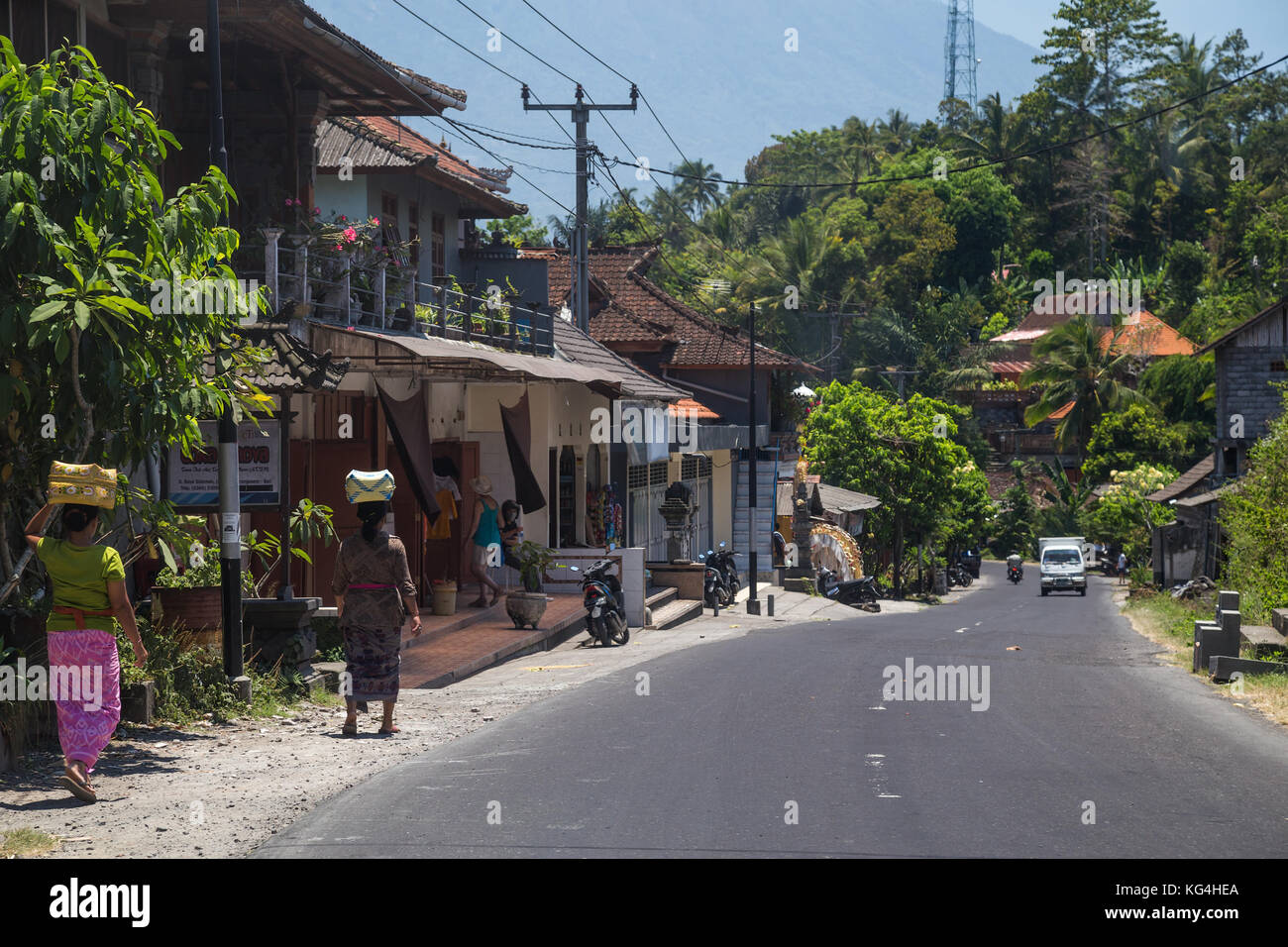 Streets of small towns in Bali, Indonesia Stock Photo - Alamy