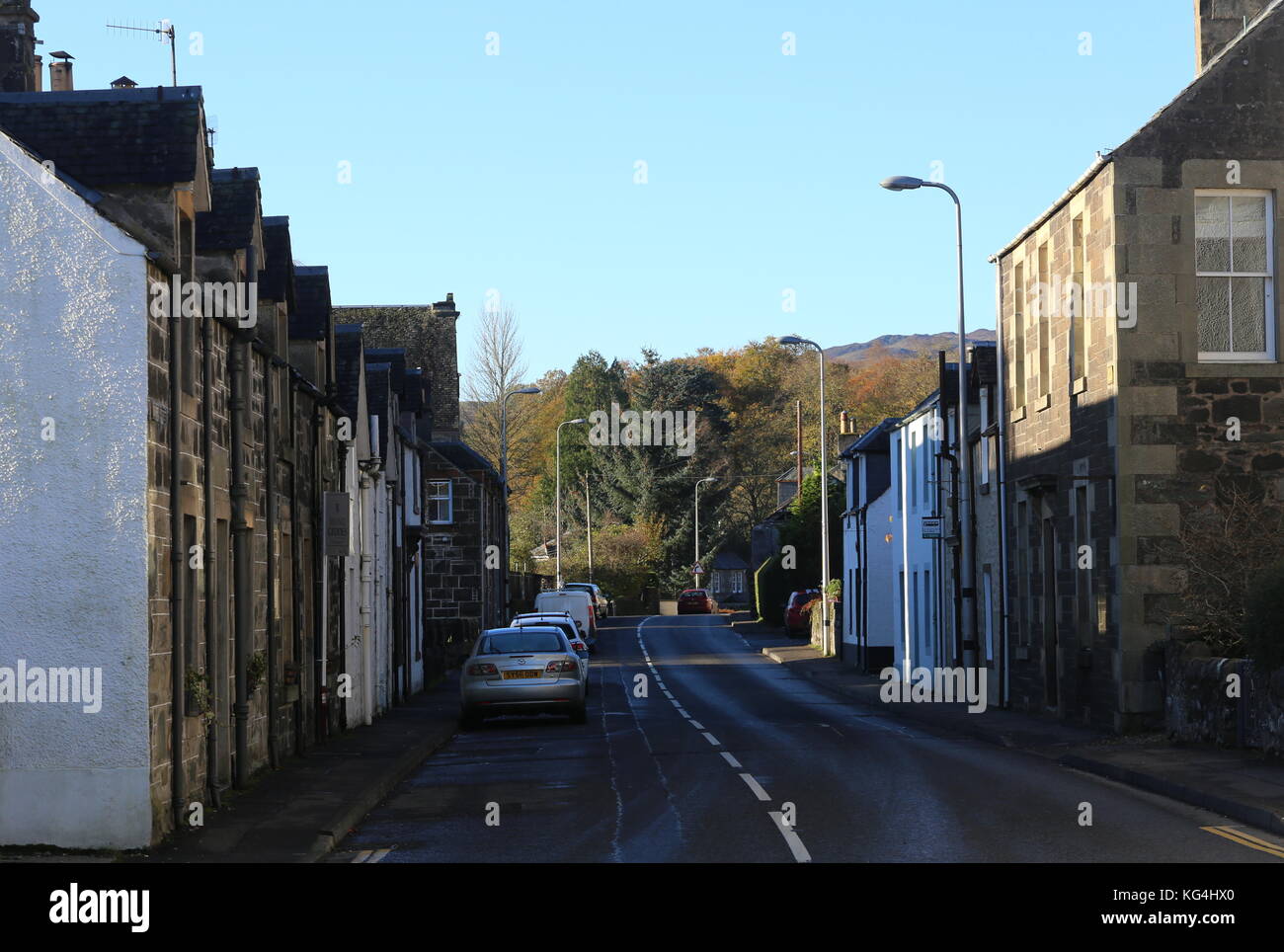 Comrie street scene in autumn Scotland November 2017 Stock Photo - Alamy