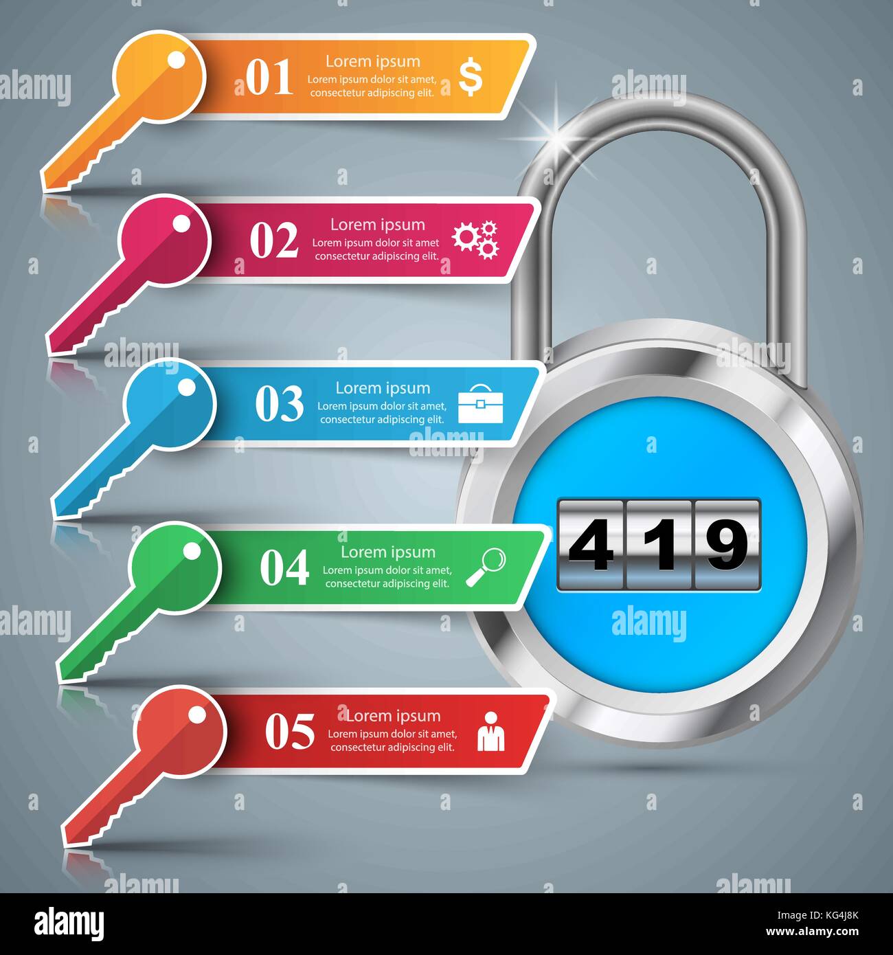 Key, lock icon. Business infographic Stock Vector Image & Art - Alamy