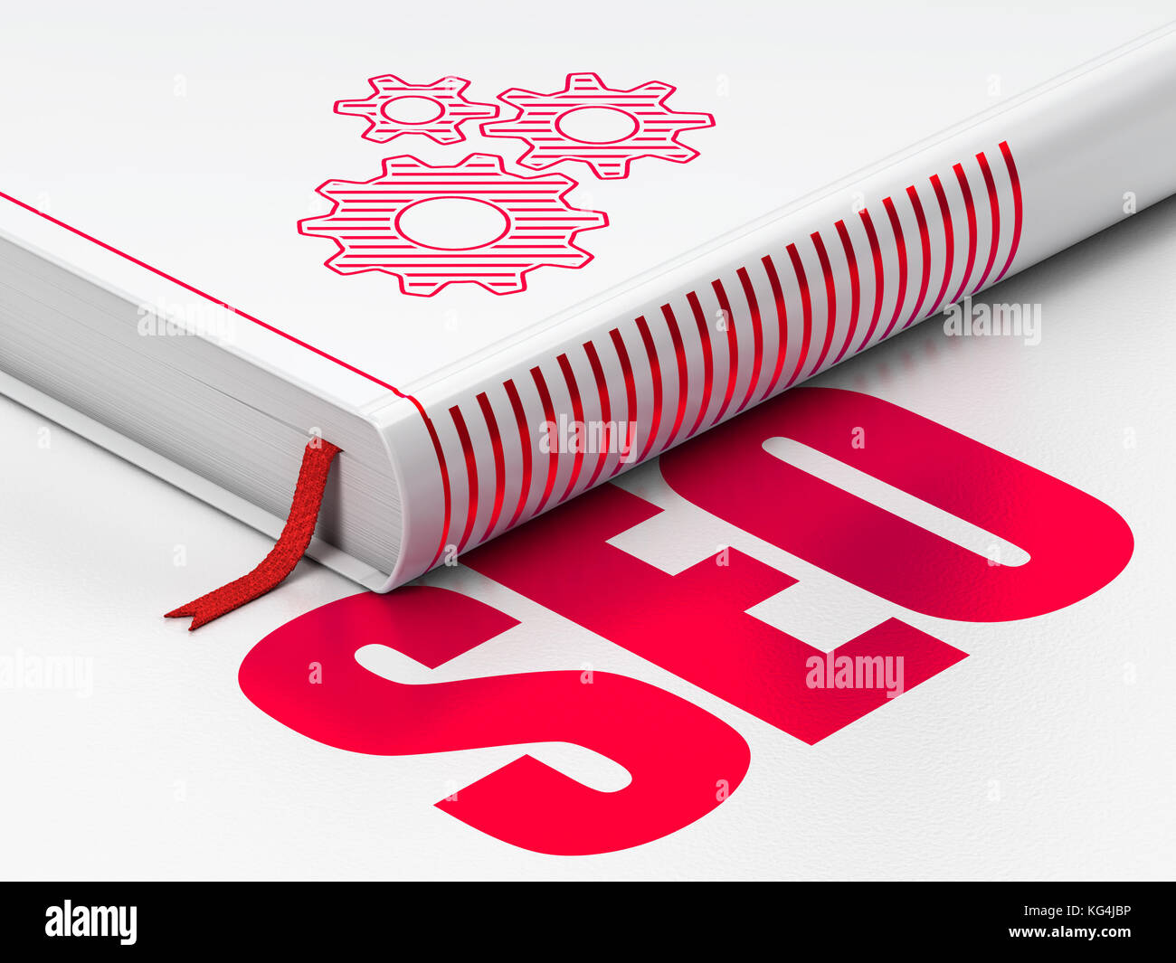Web design concept: book Gears, SEO on white background Stock Photo - Alamy