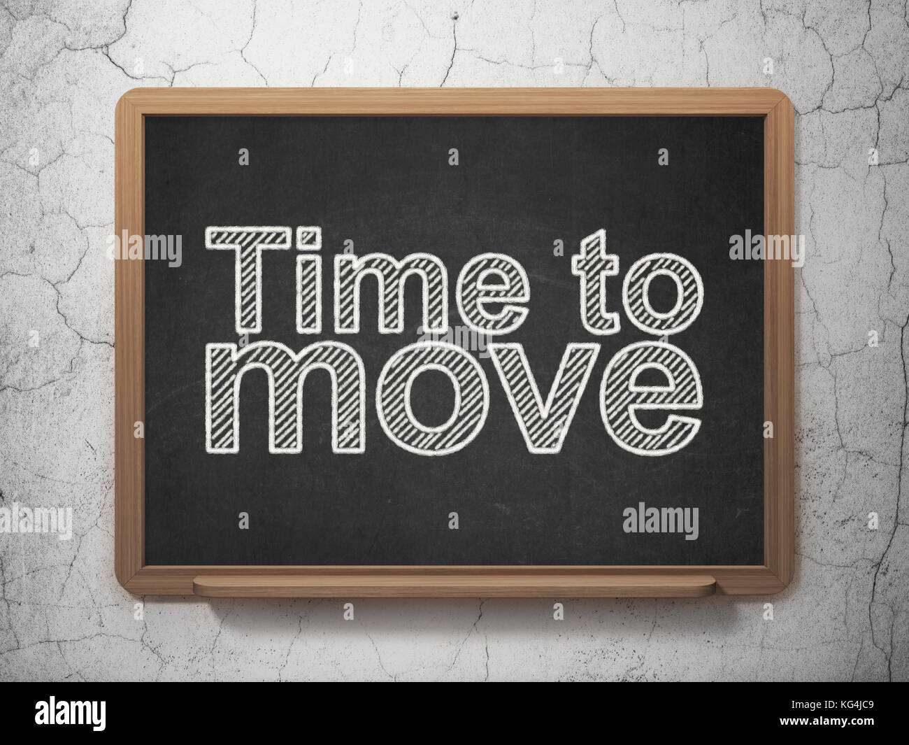 Timeline concept: Time to Move on chalkboard background Stock Photo - Alamy