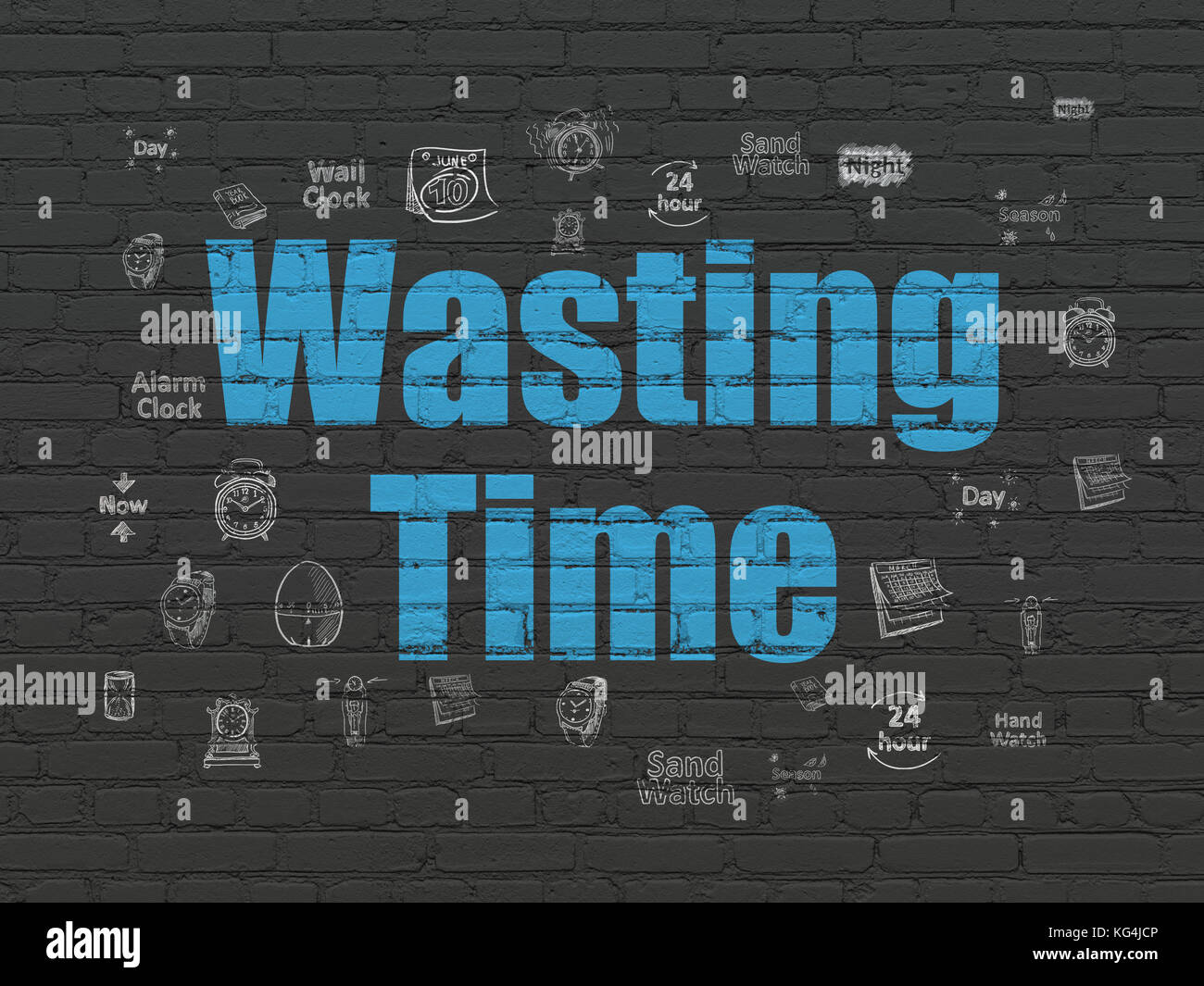 Timeline concept: Wasting Time on wall background Stock Photo - Alamy