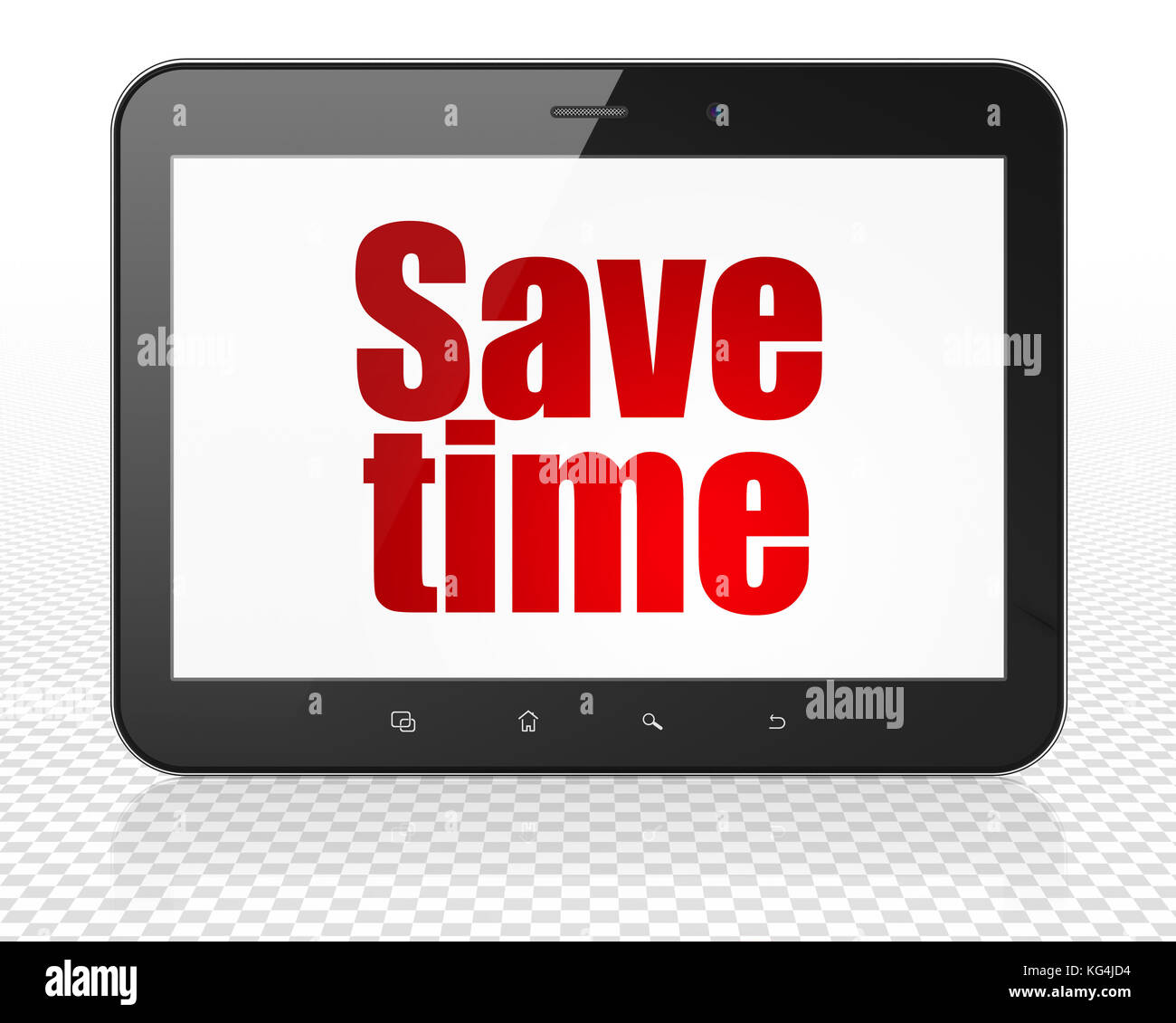 Timeline concept: Tablet Pc Computer with Save Time on display Stock ...
