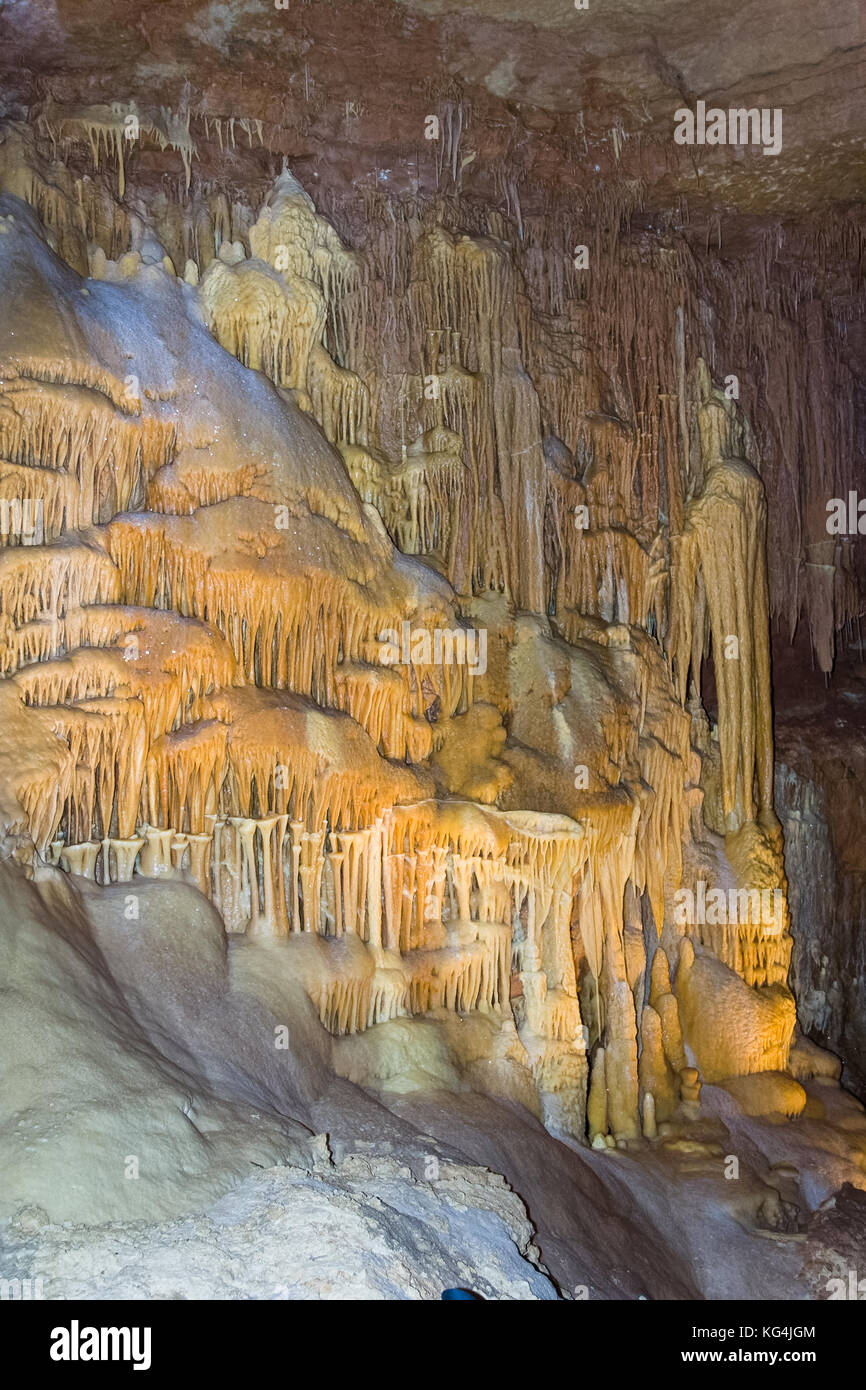 Stalactites and Stalagmites in Natural Bridge Caverns near San Antonio ...