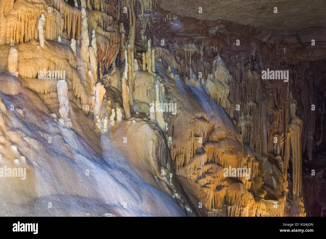 Stalactites and Stalagmites in Natural Bridge Caverns near San Antonio ...
