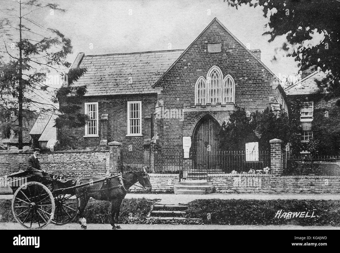 Vintage image of The Old Chapel in Harwell Village near Didcot showing ...