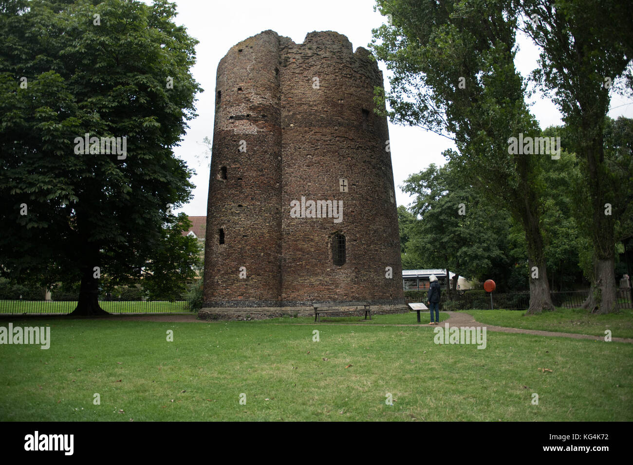 Medieval Cow Tower at Norwich built 1398 as garrison defence of city ...