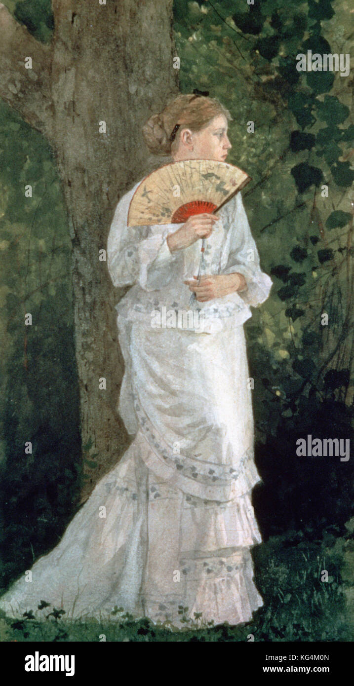 Winslow Homer - The Trysting Place - 1875 Stock Photo - Alamy