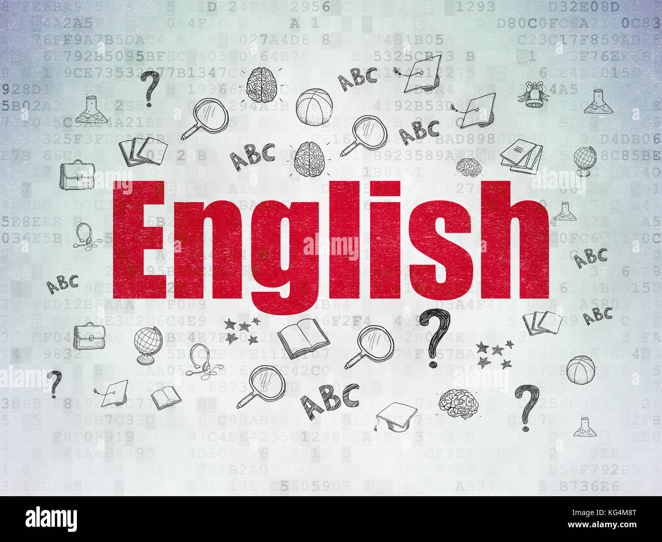 Education concept: English on Digital Data Paper background Stock Photo ...