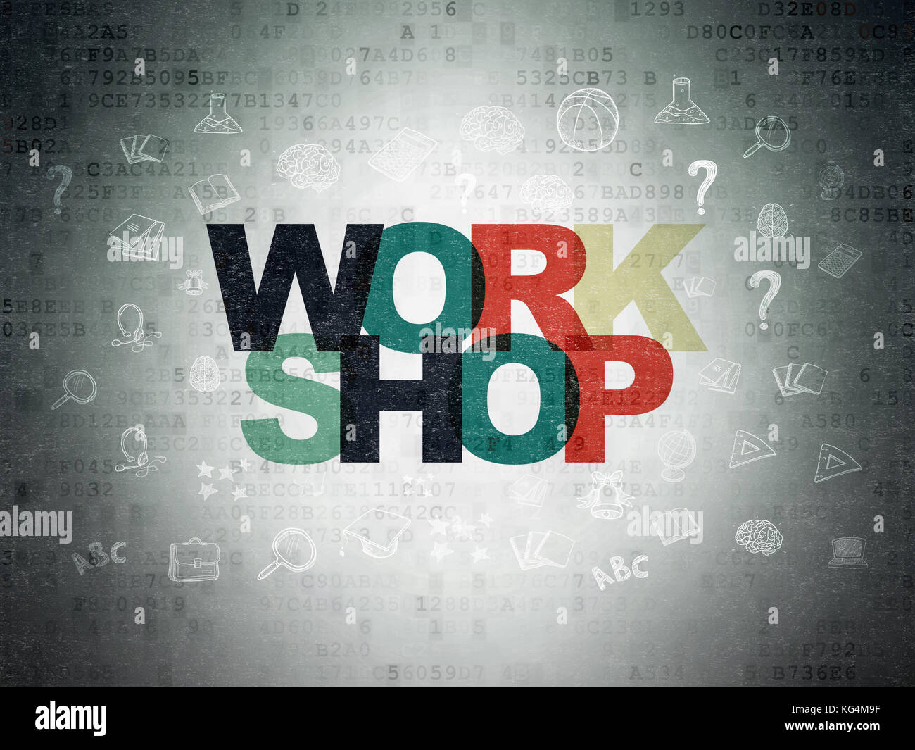 Learning concept: Workshop on Digital Data Paper background Stock Photo ...
