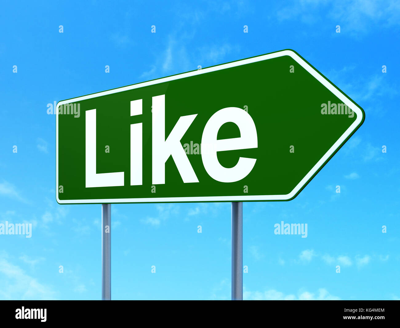 Social media concept: Like on road sign background Stock Photo - Alamy