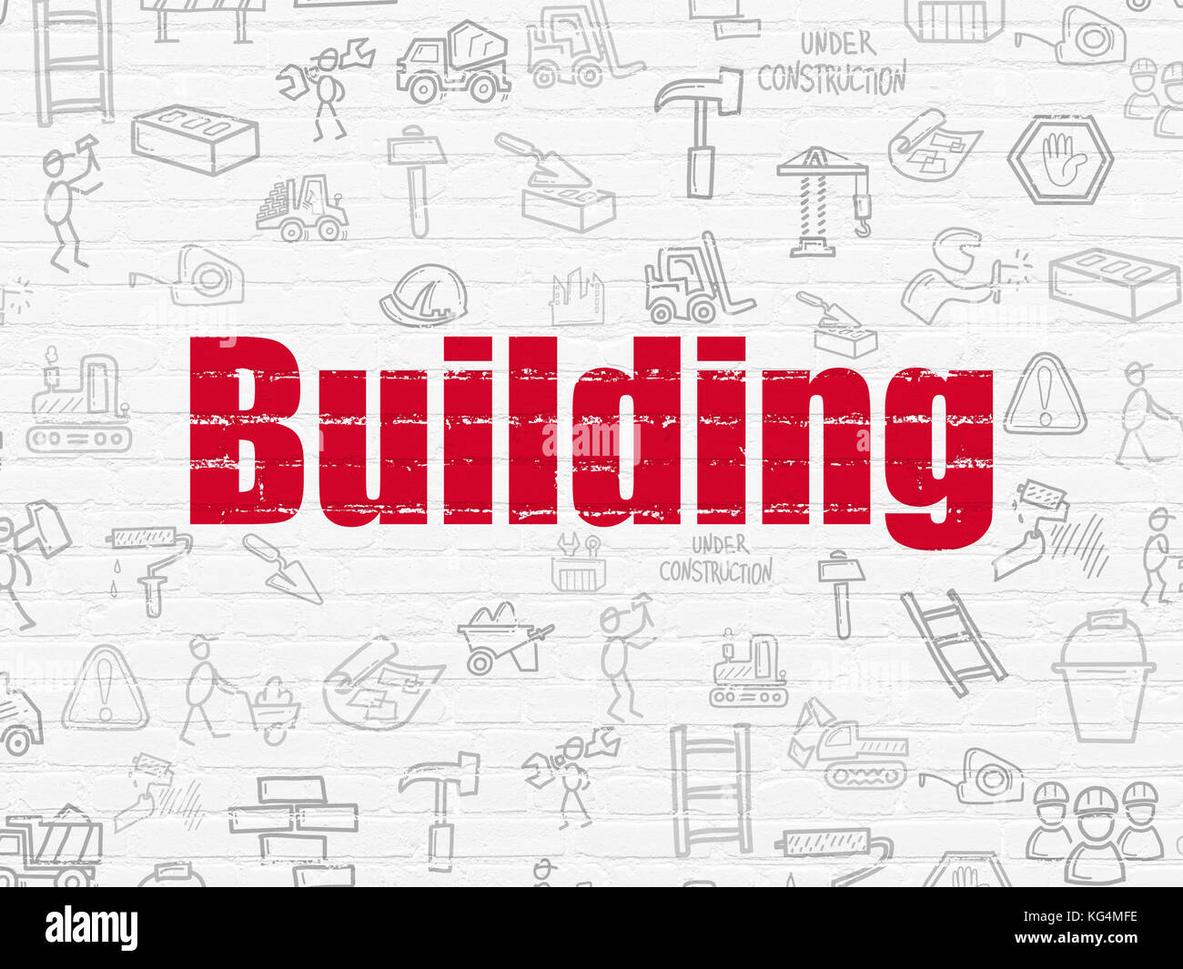 Building construction concept: Building on wall background Stock Photo ...
