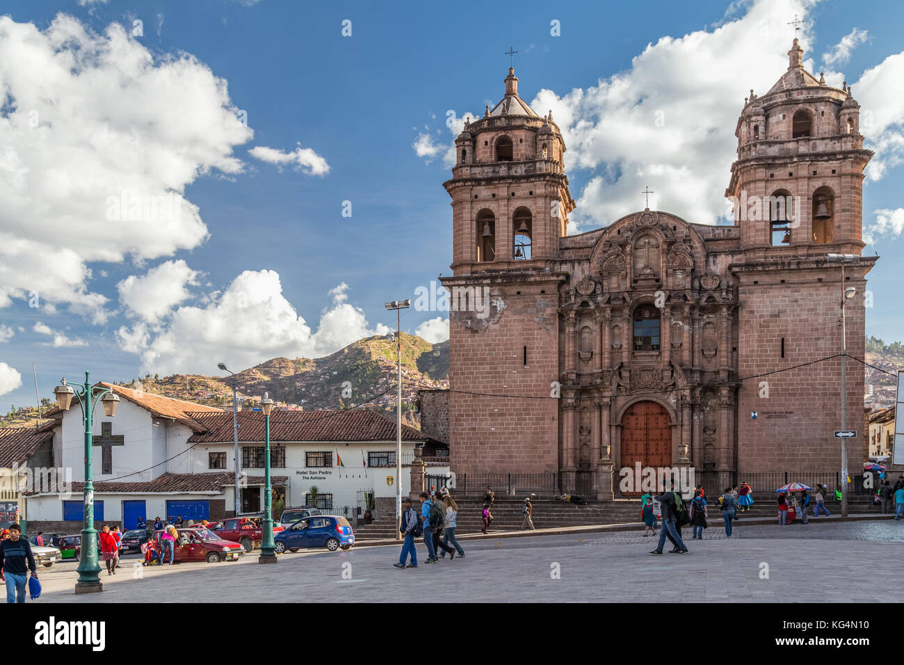 Saint Peter Church and Plaza San Pedro in Cusco, Peru Stock Photo - Alamy