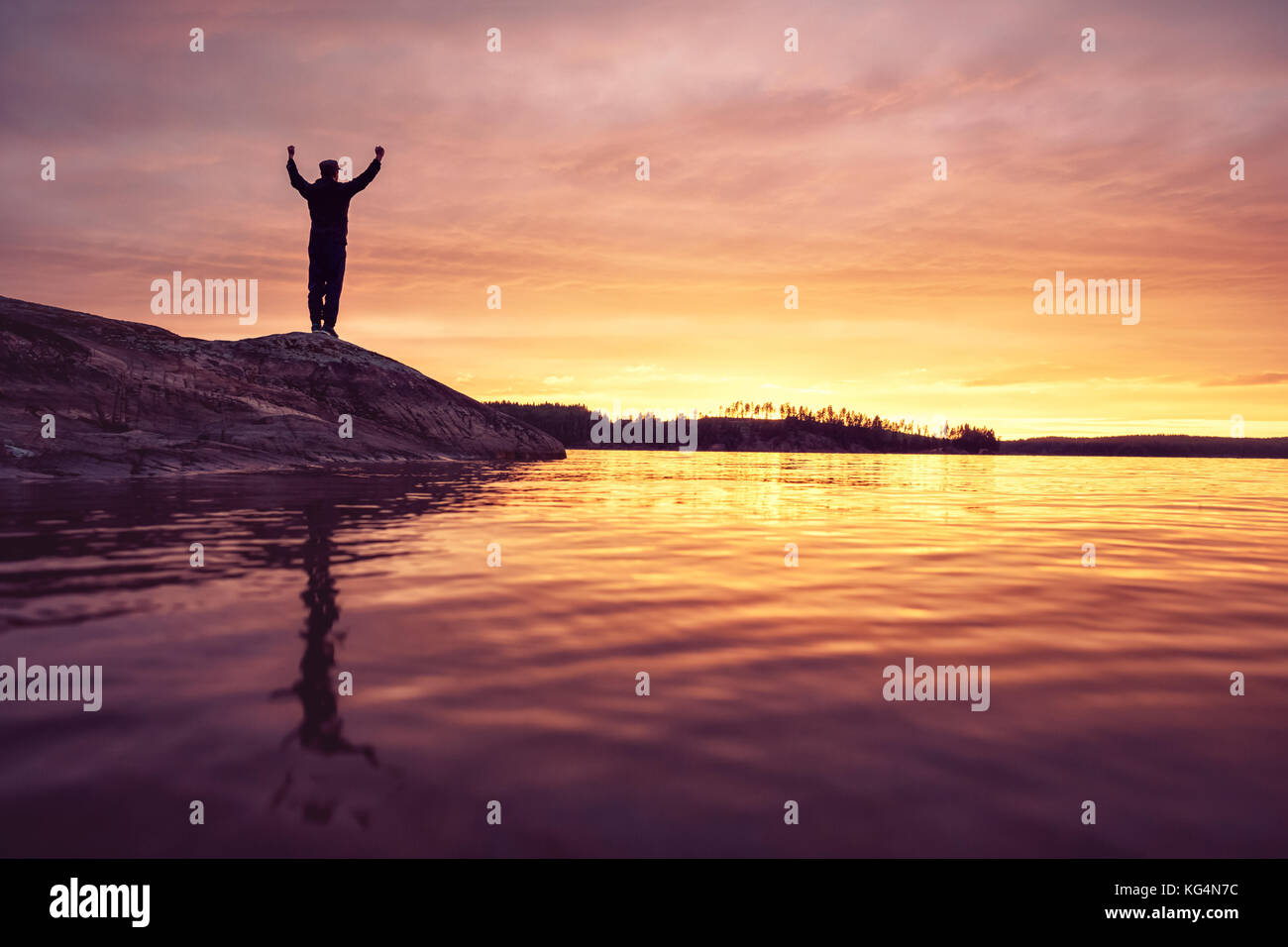 Male winner posture spread arms hi-res stock photography and images - Alamy
