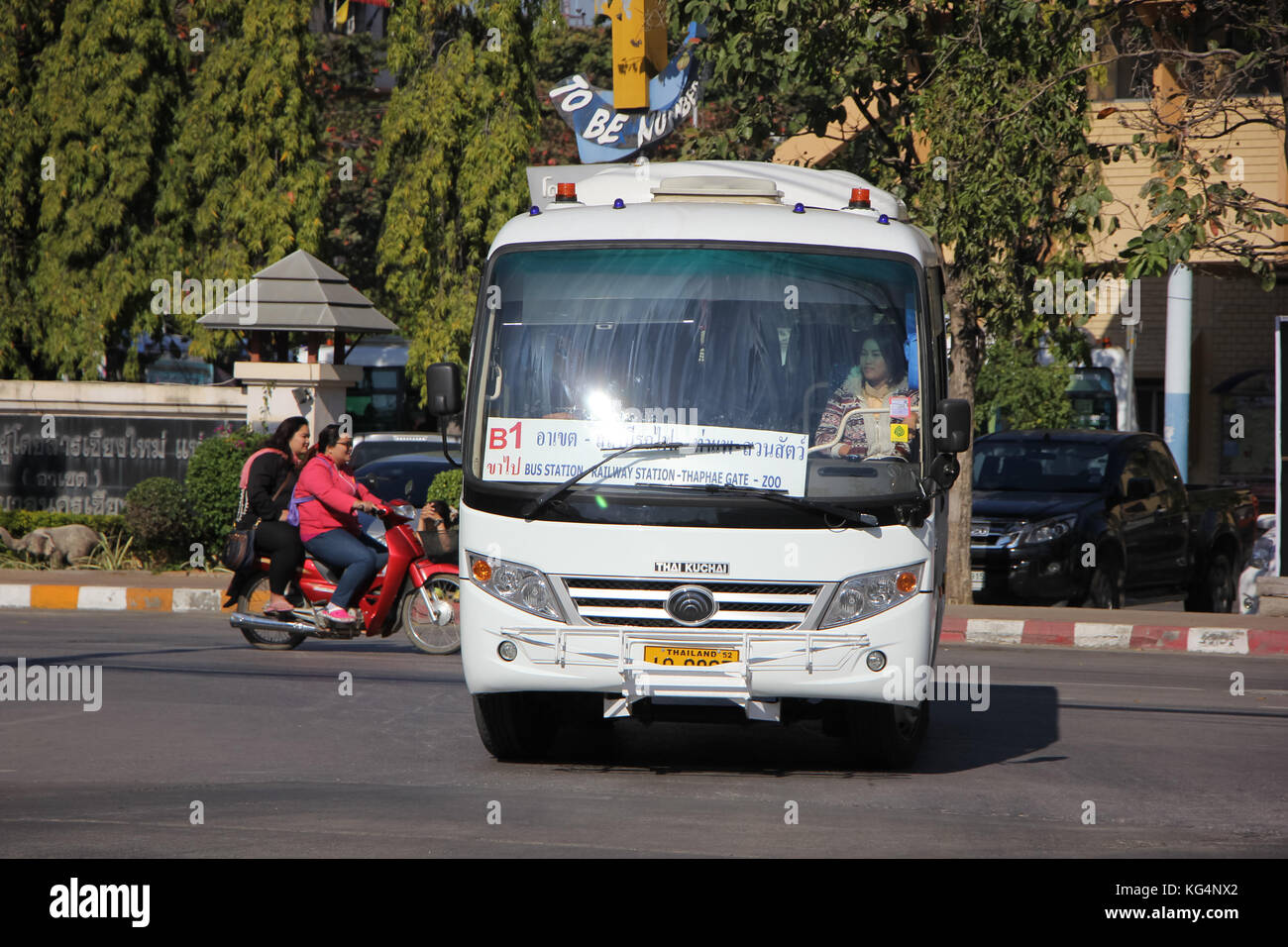 CHIANGMAI, THAILAND -JANUARY 10 2016: Yutong Mini Bus. New bus of ...