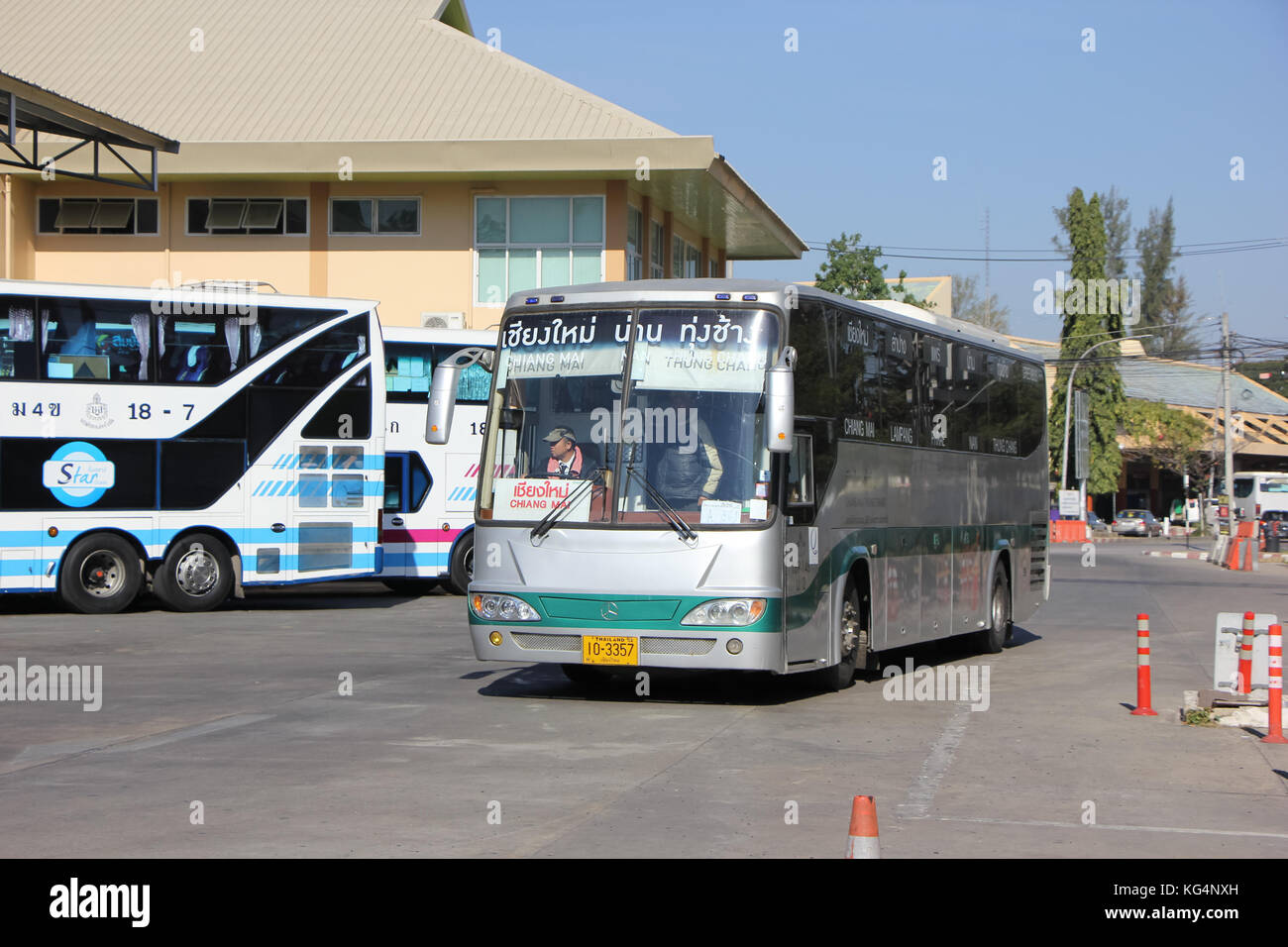 CHIANGMAI, THAILAND -JANUARY 10 2016: Benze Bus of Green bus Company ...
