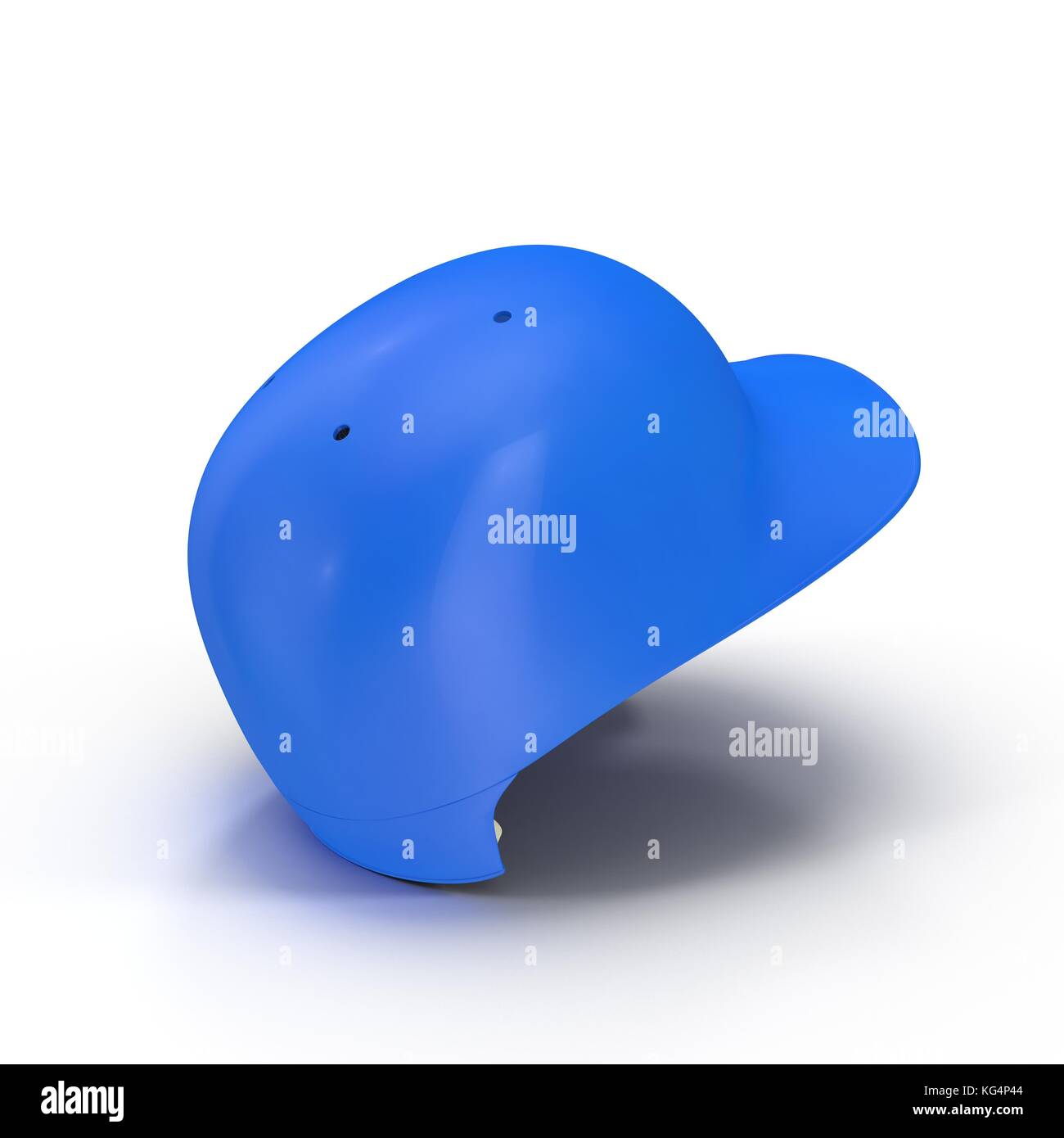 Blue baseball helmet on white 3D Illustration Stock Photo - Alamy