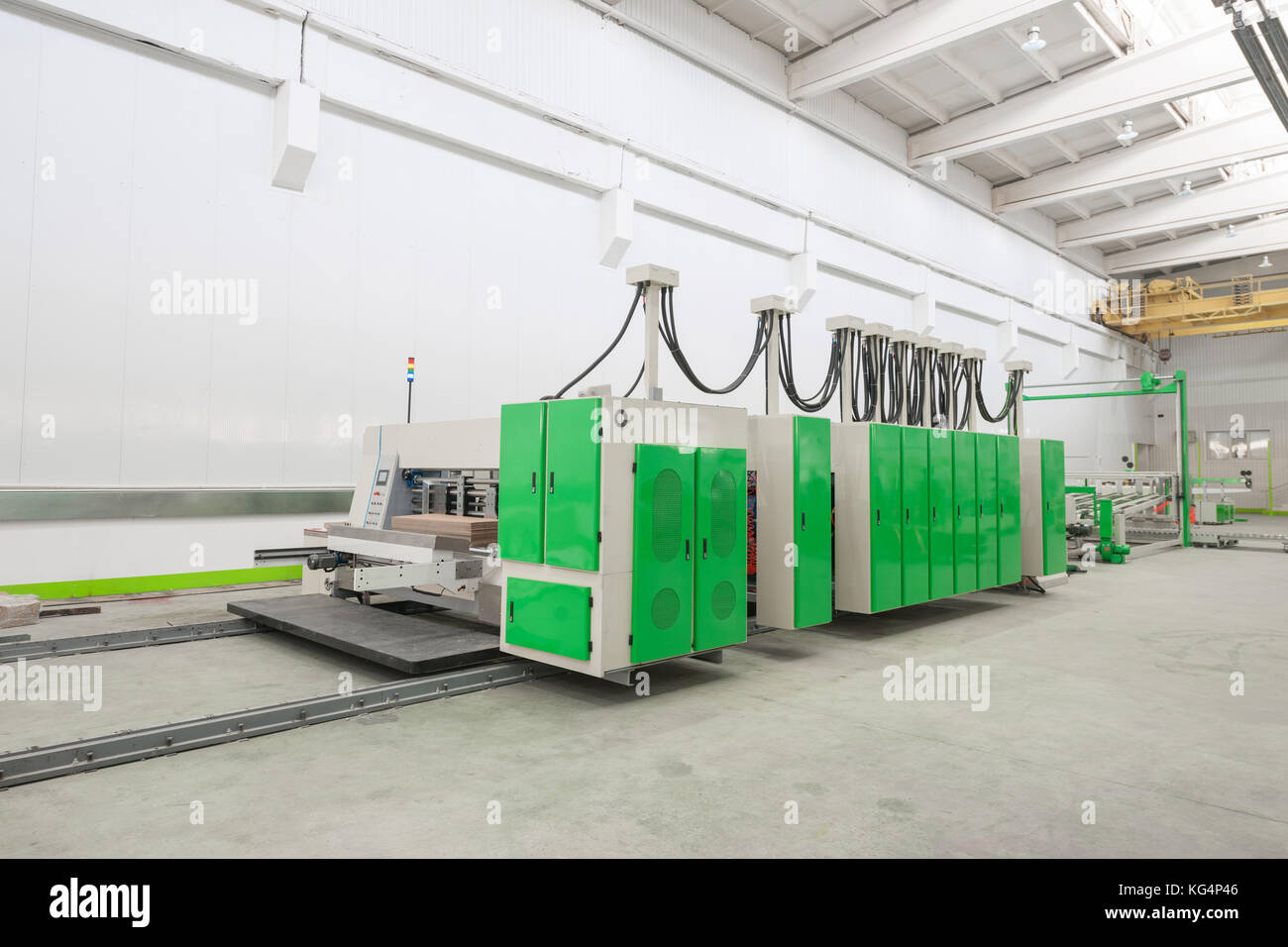 factory workshop for the production of cardboard for packaging Stock ...