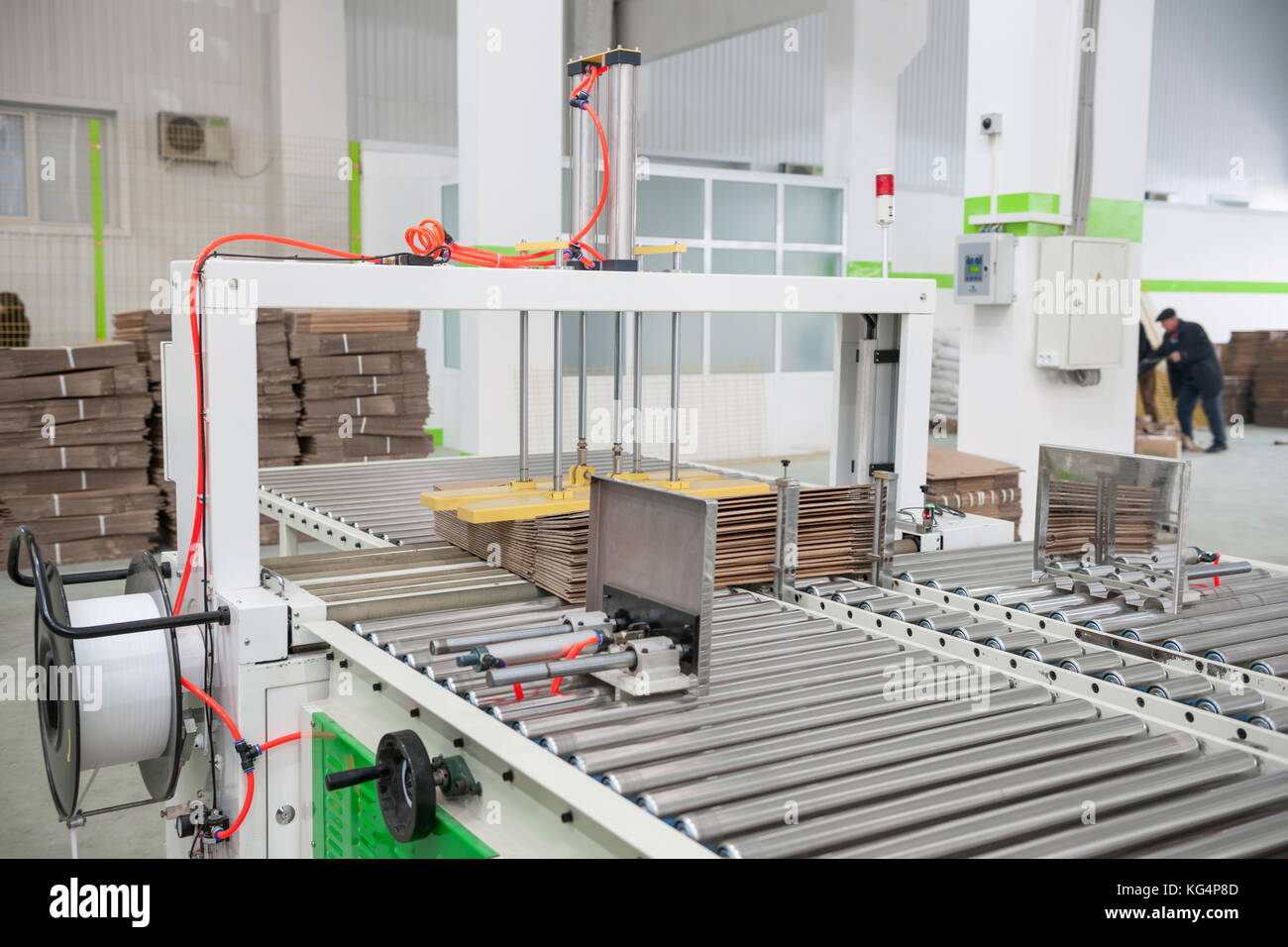 factory workshop for the production of cardboard for packaging Stock ...