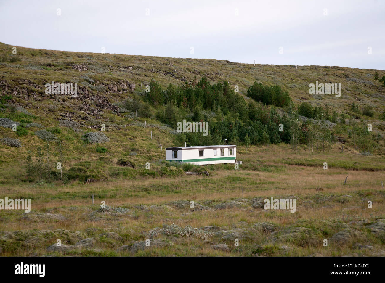 caravan home in the country of Iceland Stock Photo - Alamy