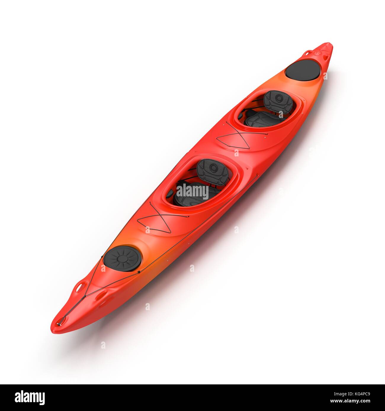 Red kayak isolated on white 3D Illustration Stock Photo - Alamy