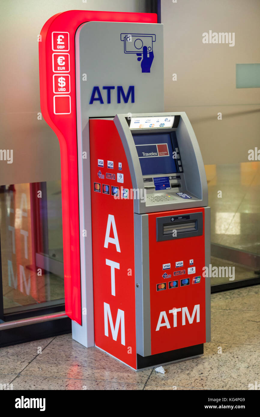 Frankfurt, Germany - Oct 10, 2017: ATM - Automated Teller Machine ...