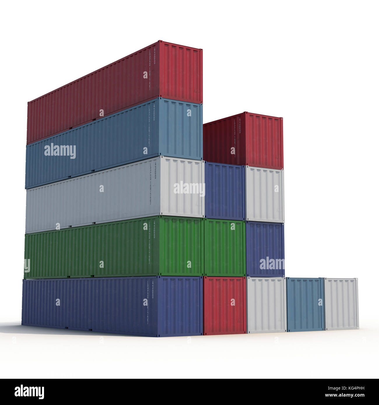Shipping containers stacked stack Cut Out Stock Images & Pictures - Alamy