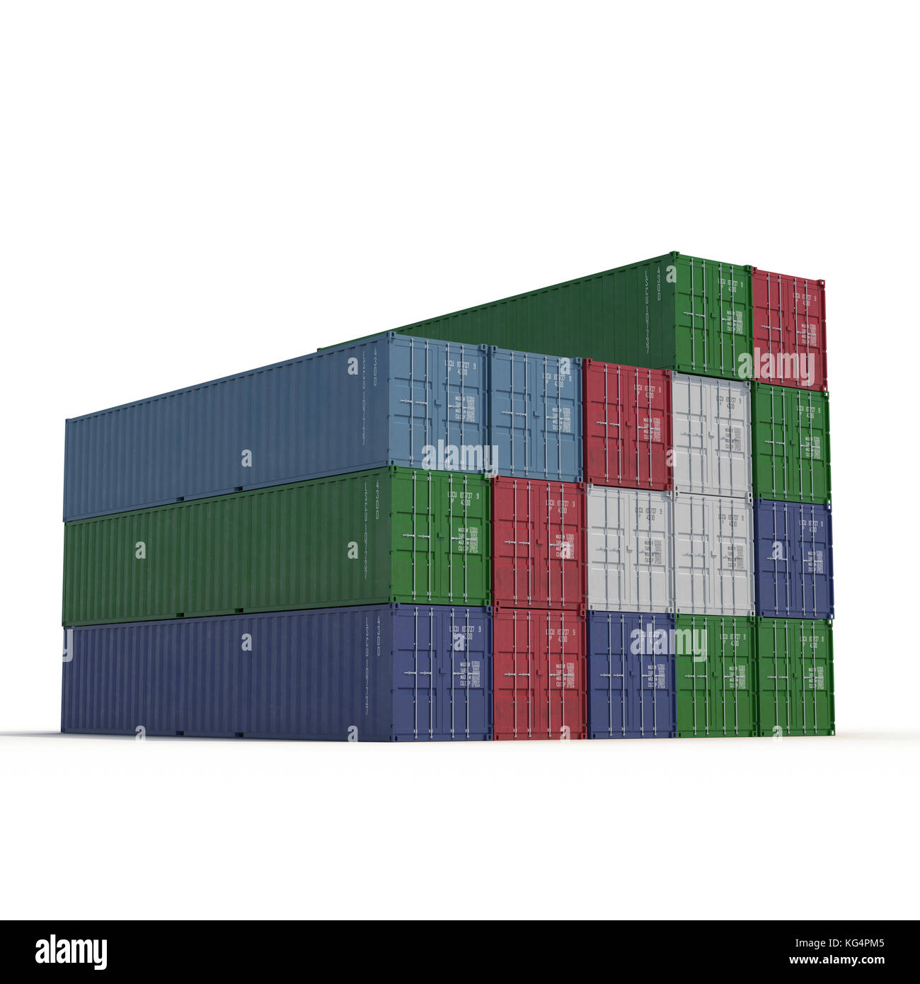 Shipping containers stacked port Cut Out Stock Images & Pictures - Alamy