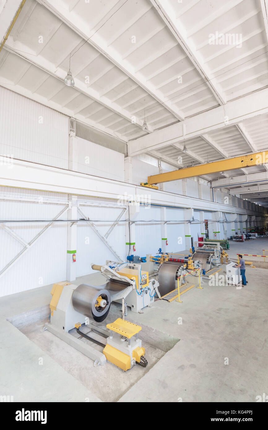 Machine for slitting of steel sheets in rolls. sheet metal working in ...