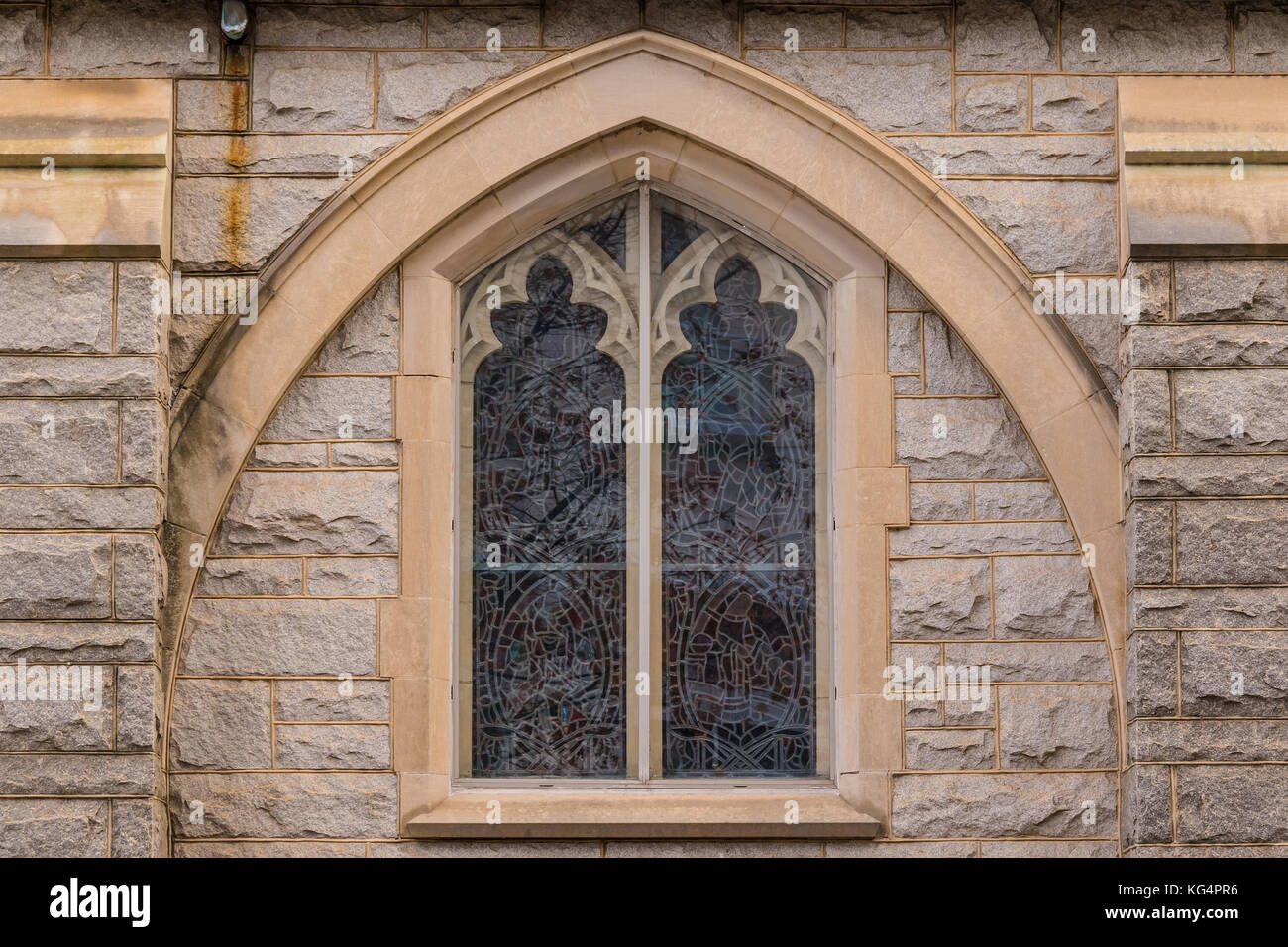 One window on the facade of Saint Mark United Methodist Church front ...