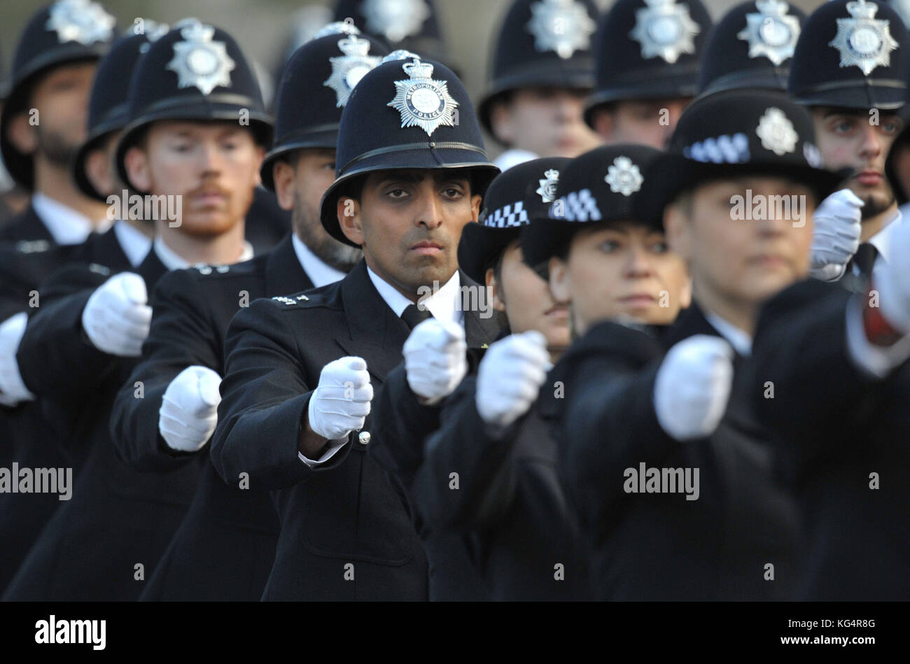 Metropolitan Police officers parade during the Metropolitan Police ...